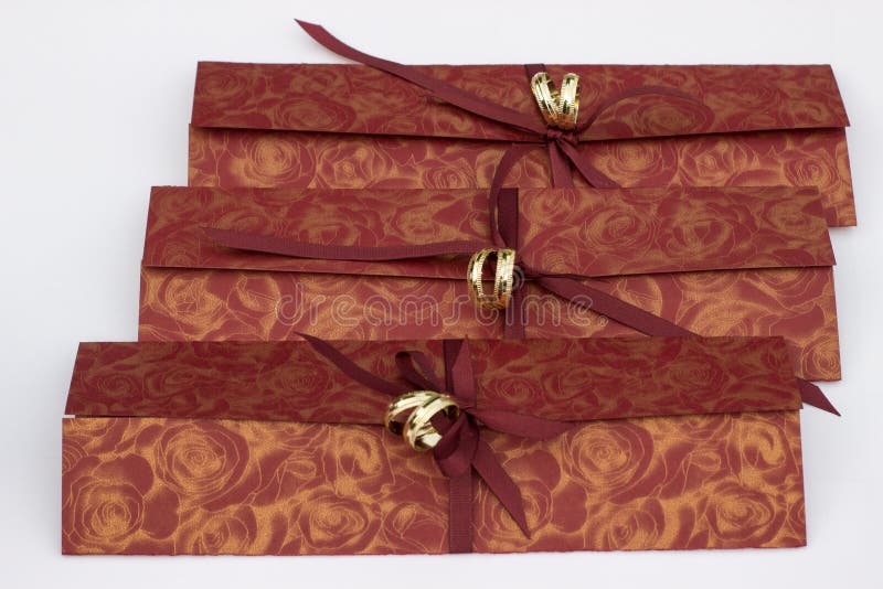 Wedding Invitations with Wedding Decorative Rings Stock Photo - Image ...