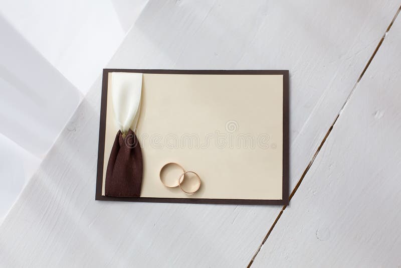 Wedding Invitations and Wedding Rings Stock Photo - Image of rings ...