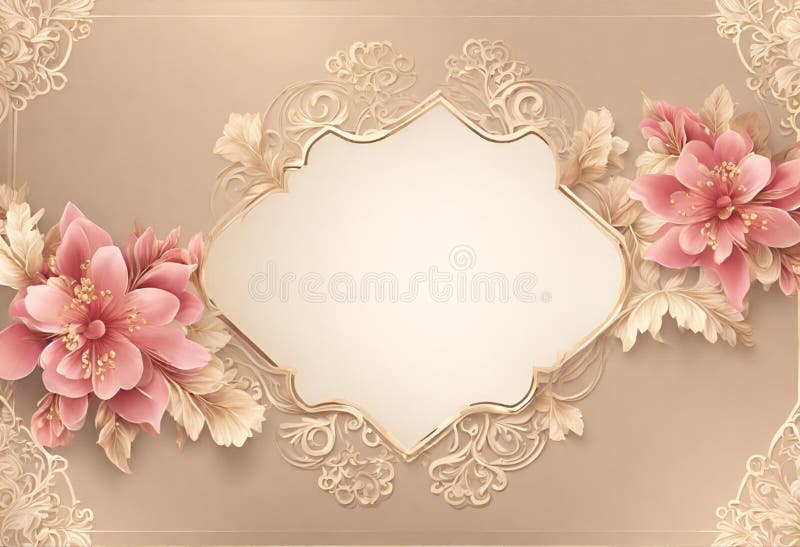 Wedding Invite Floral Romantic Background. AI Template Stock ...