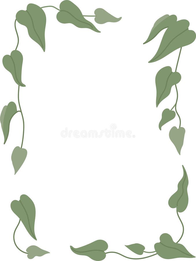 Wedding Leafy Frame with Vines Stock Vector - Illustration of design ...