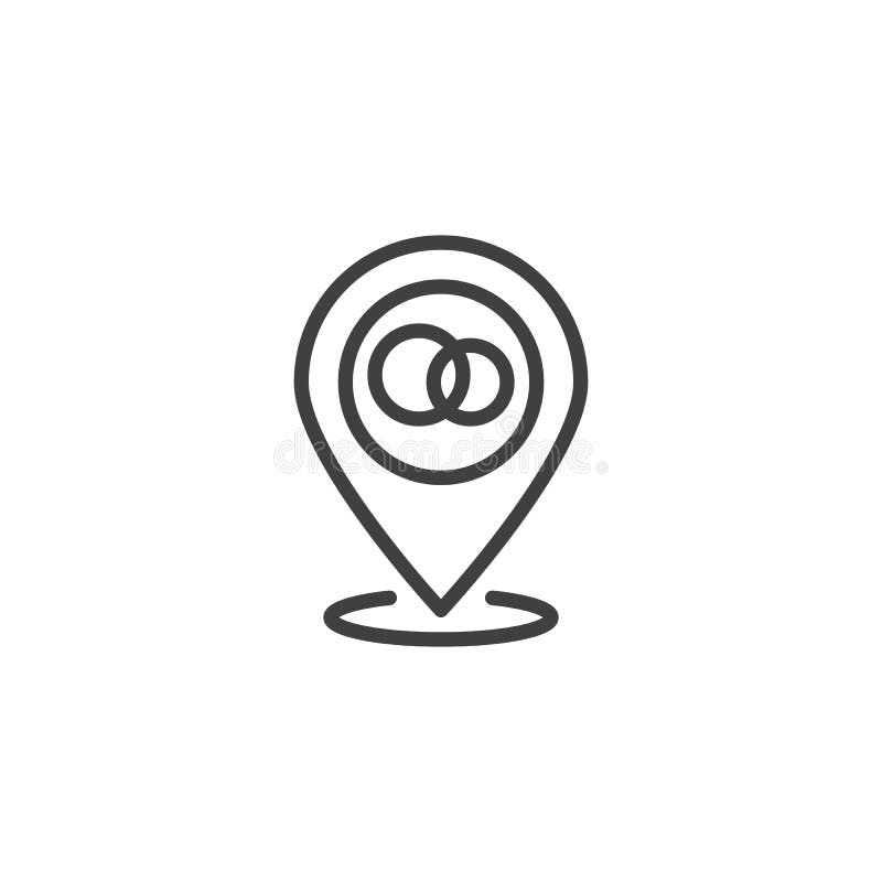 Wedding Location Pin Line Icon Stock Vector - Illustration of ...