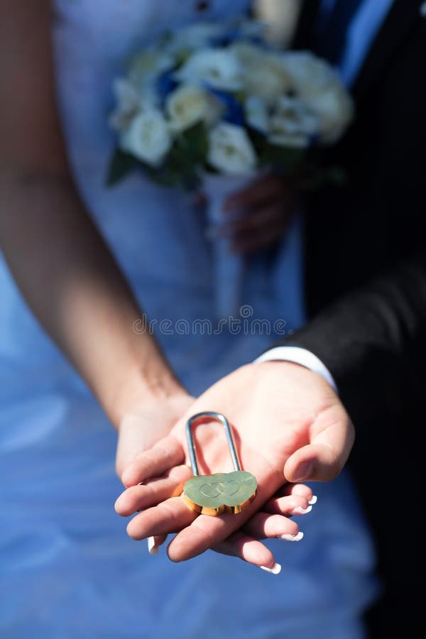 Wedding Lock stock photo. Image of steel, velentine, hanging - 61263308