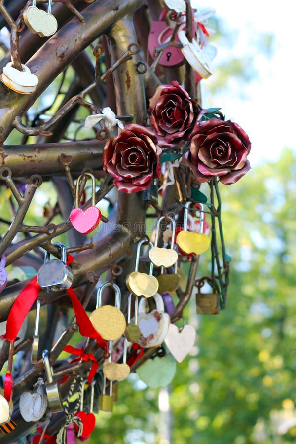Wedding Lock stock photo. Image of steel, velentine, hanging - 61263308