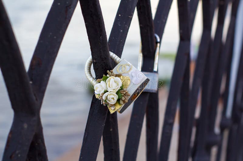 Wedding Lock stock photo. Image of steel, velentine, hanging - 61263308