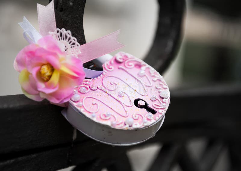 Wedding Lock stock photo. Image of steel, velentine, hanging - 61263308