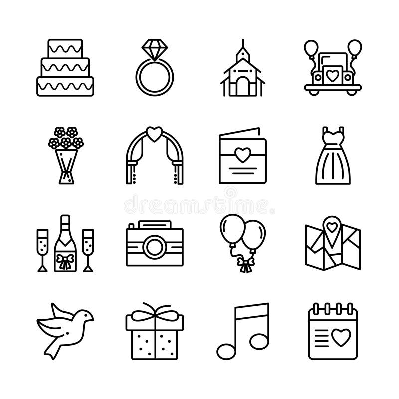 Wedding Icon Set Stock Illustrations – 138,584 Wedding Icon Set Stock ...