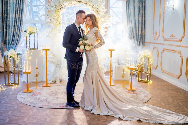 Wedding in a Luxurious Interior Stock Photo - Image of wife, love ...