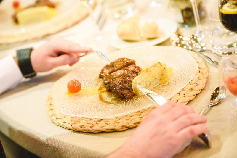 Wedding main dish stock image. Image of court, meat - 170036409