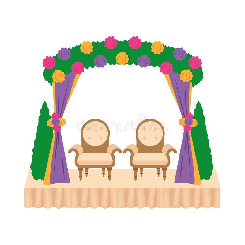 Wedding Mandap Classic Decor Stock Vector - Illustration of classic ...