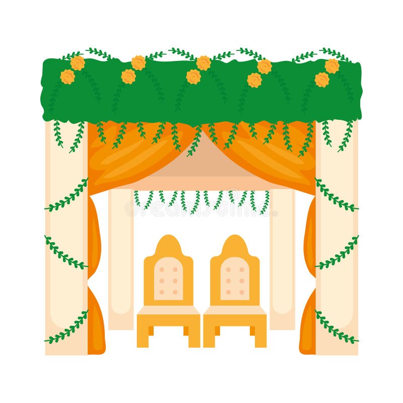 Wedding Mandap Elegant Design Stock Vector - Illustration of structure ...