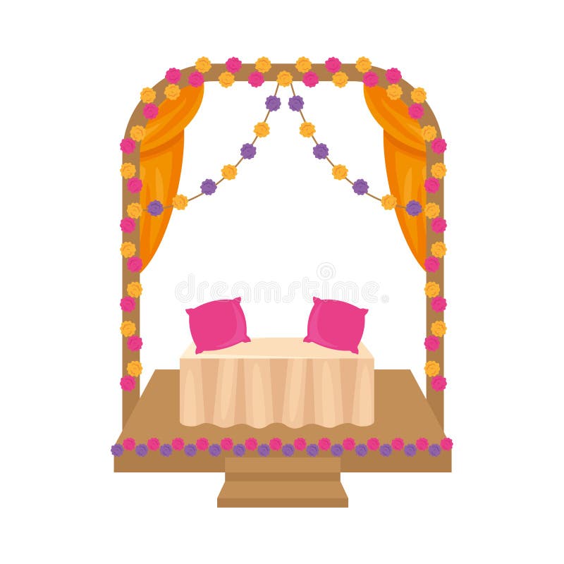 Wedding Mandap Floral Canopy Stock Vector - Illustration of celebration ...