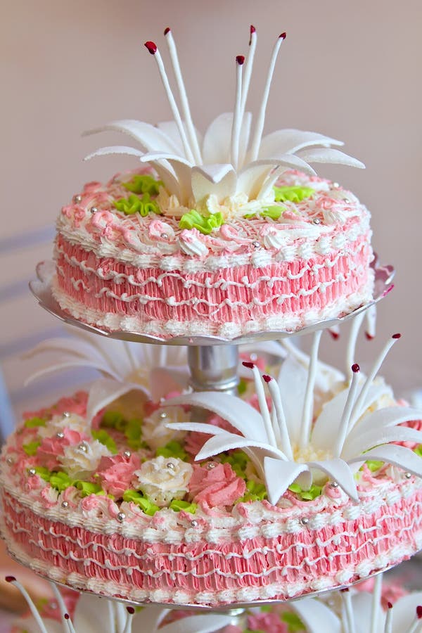 Wedding many-tier pie stock image. Image of macro, food - 18691529