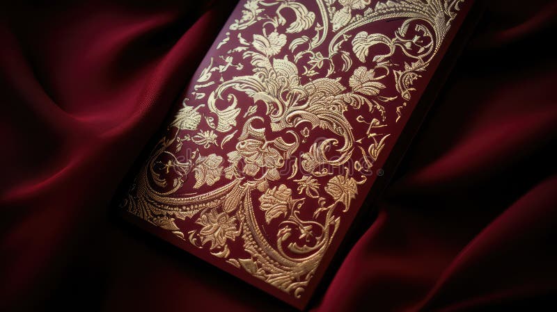 Wedding maroon gold stock illustration. Illustration of invitation ...