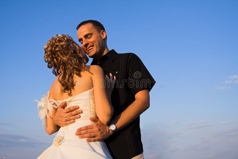 Wedding couple hug stock image. Image of passion, portrait - 3227989