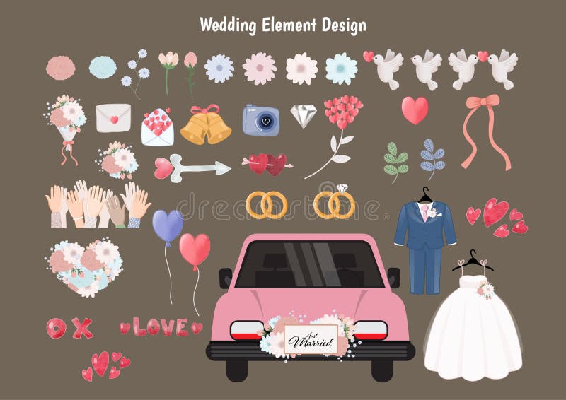 Wedding or Marriage Element Design Vector Stock Vector - Illustration ...