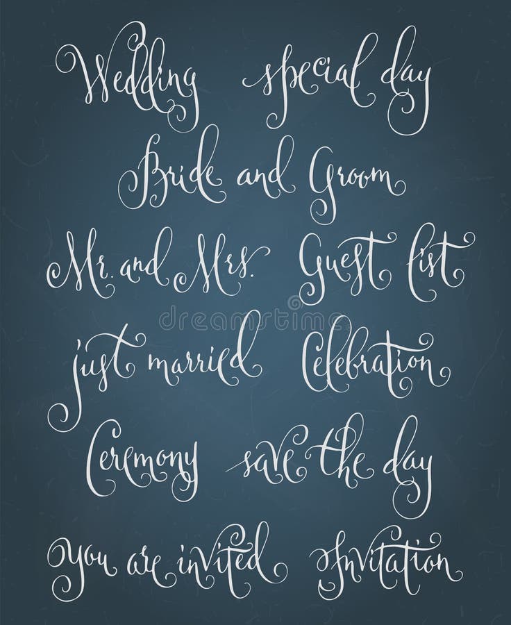 Guest List Wedding Modern Calligraphy Stock Vector - Illustration of ...