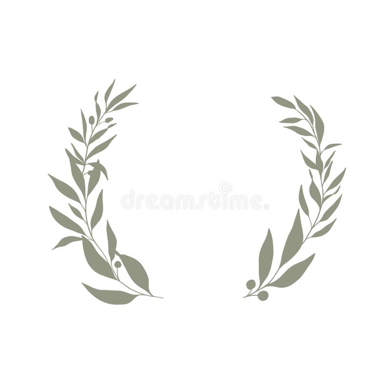 Wedding Monogram Watercolor Leaves. Watercolor Leaf Round Frame Hand ...