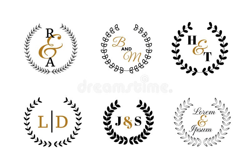Wedding Monograms or Logotype Set Stock Vector - Illustration of ...
