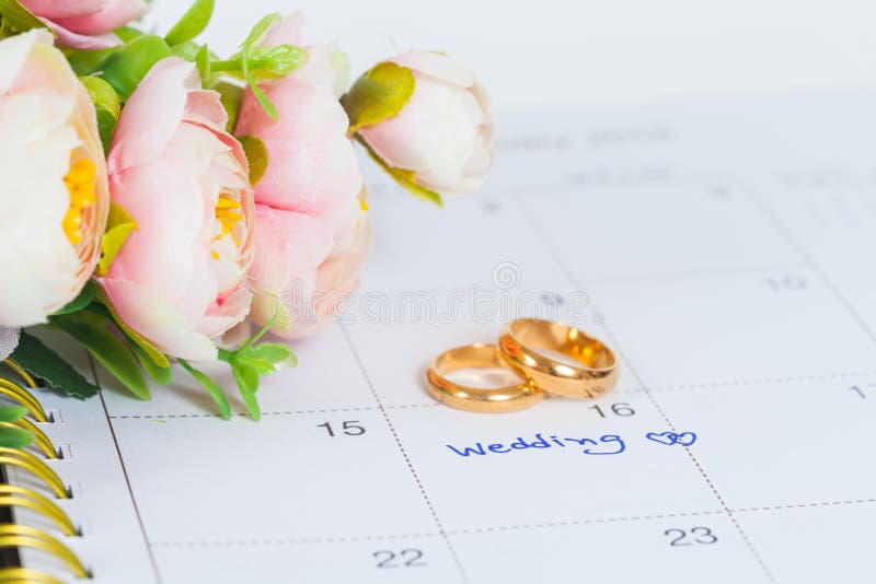 Wedding Note on a Calendar Sets a Reminder Stock Image - Image of plan ...