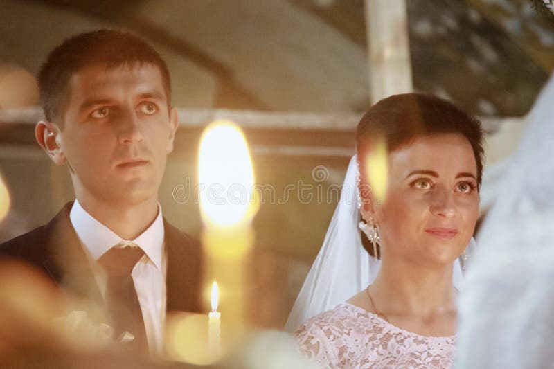Wedding in Orthodox church stock image. Image of couple - 374233559