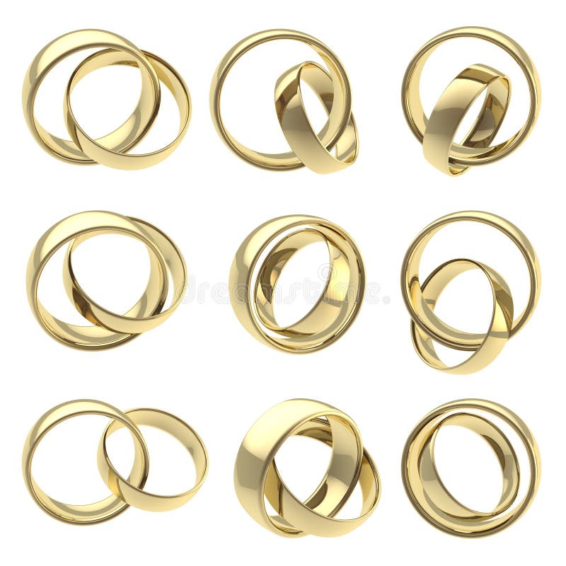 20 Isolated Gold Wedding Rings Stock Illustration - Illustration of ...