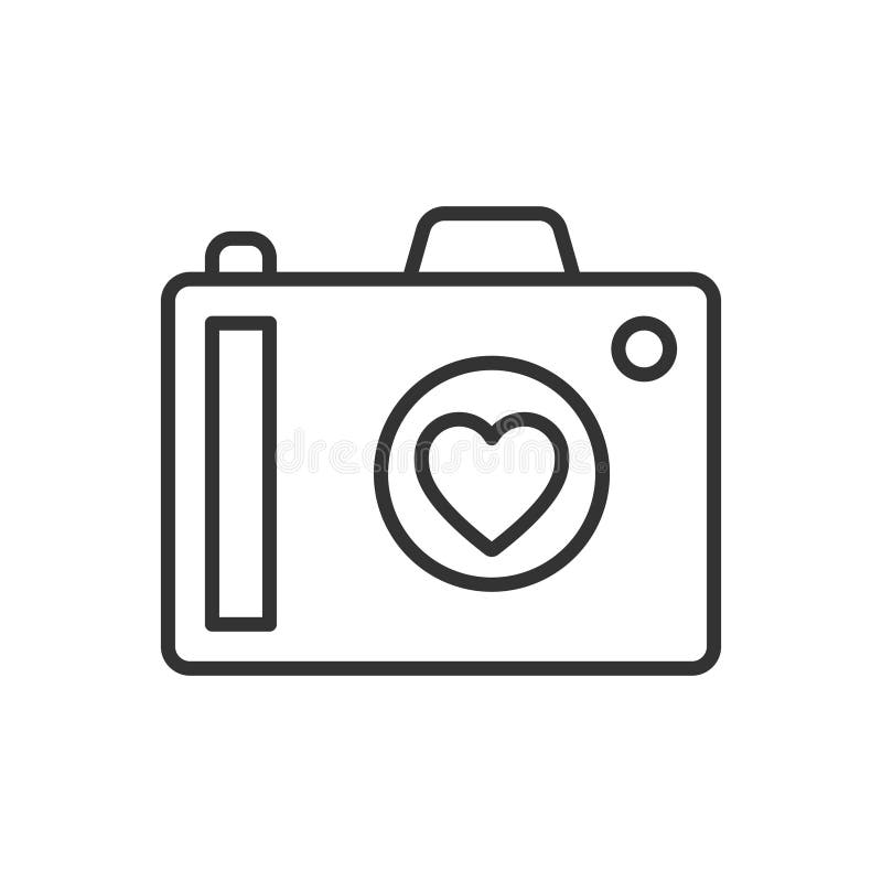 Wedding Photography Icon - Camera with Love Icon Stock Vector ...