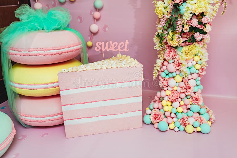 Wedding Photozone in a Candy Style. Birthday, Party Stock Photo - Image ...