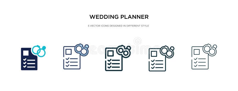 Wedding Planner Icon in Different Style Vector Illustration. Two ...
