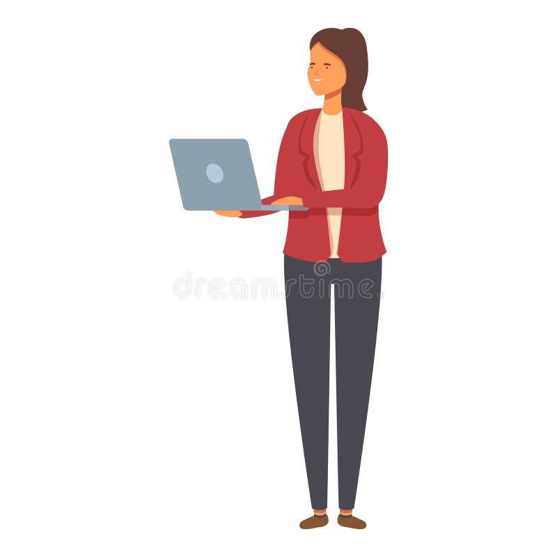 Wedding Planner with Laptop Icon Cartoon Vector. Party Plan Stock ...