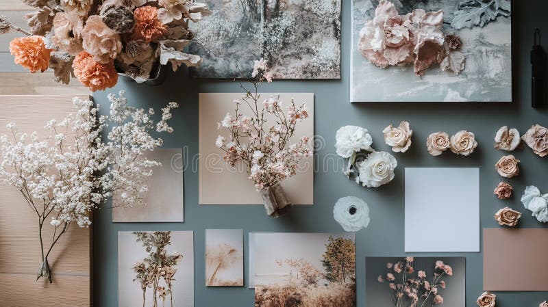Wedding Planning Studio Mood Boards Flower Samples Stock Photos - Free ...