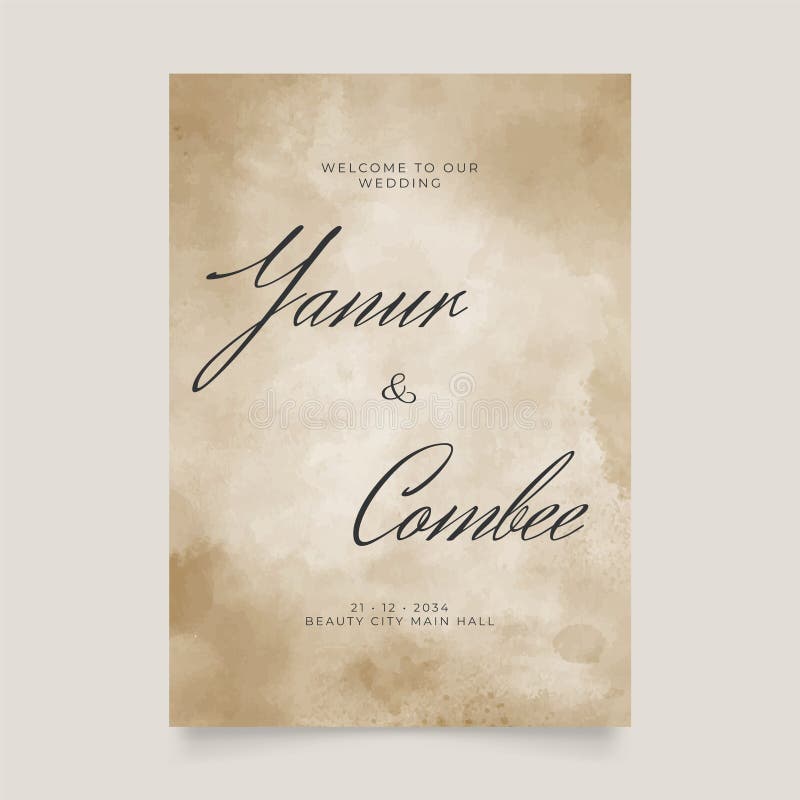 Wedding Poster for Welcome Sign. Vector Printable Wedding Props Stock ...