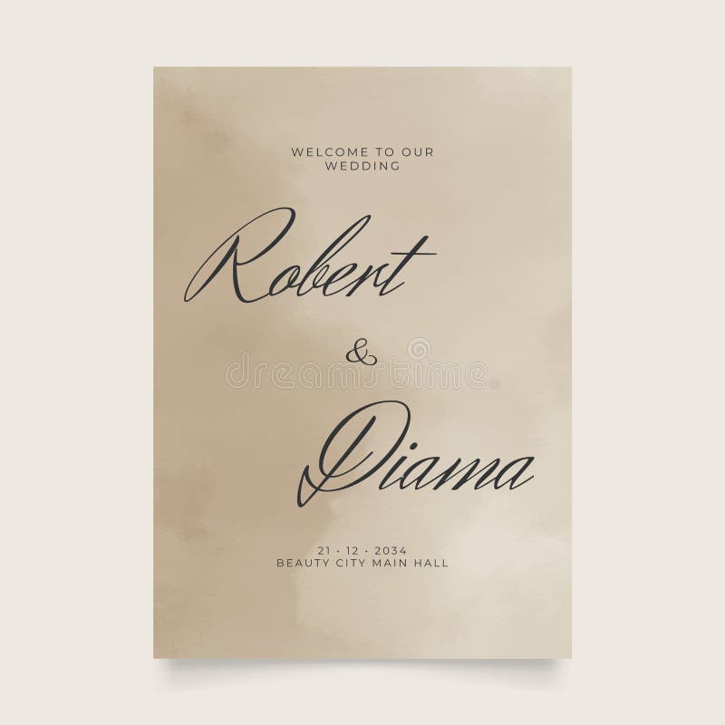 Wedding Poster for Welcome Sign. Template Welcome Poster. Vector ...