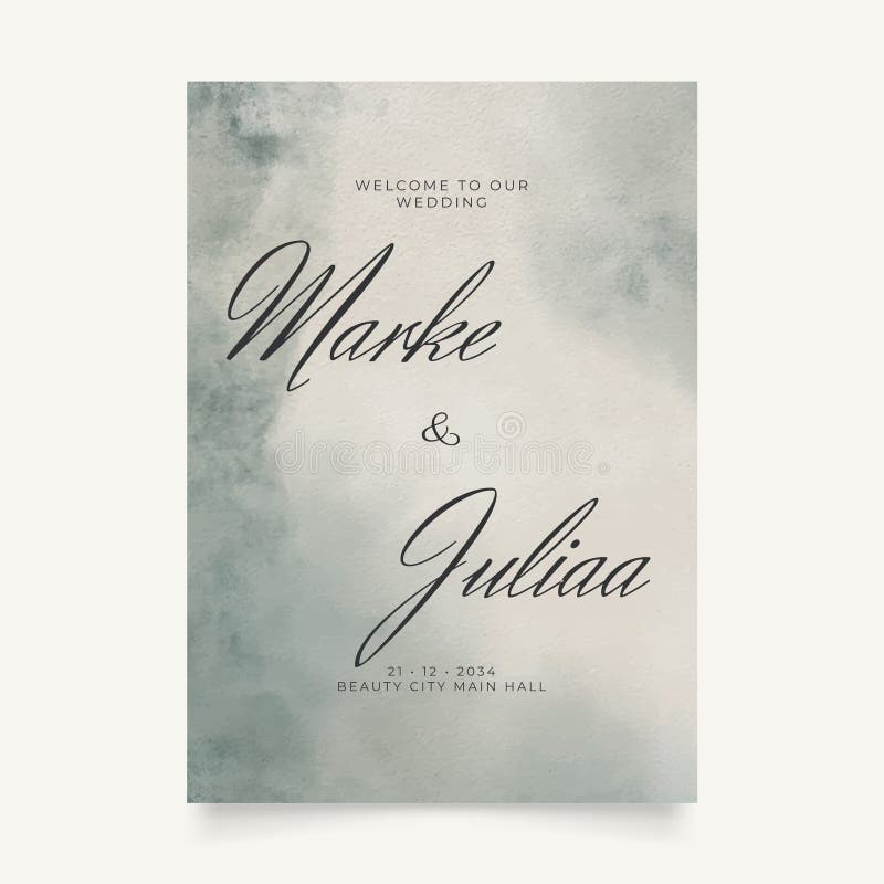 Wedding Poster for Welcome Sign. Vector Printable Wedding Props Stock ...