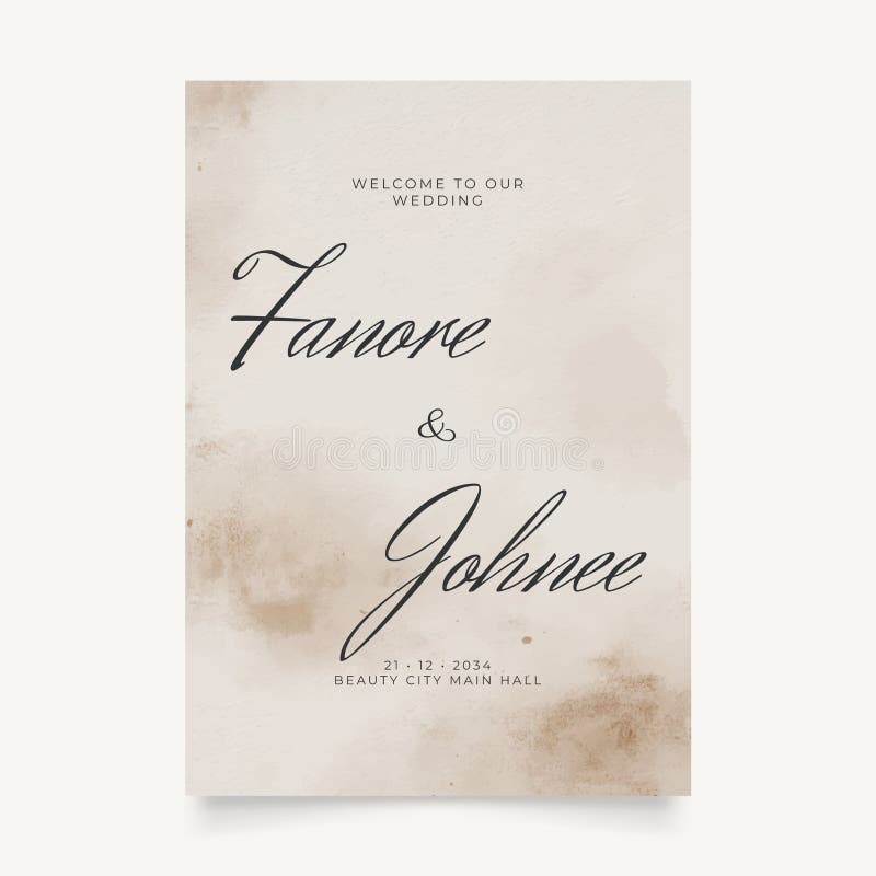 Wedding Poster for Welcome Sign. Vector Printable Wedding Props Stock ...