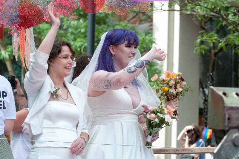 Wedding Process in Pop-up Chapel during Pride Parade Editorial Stock ...