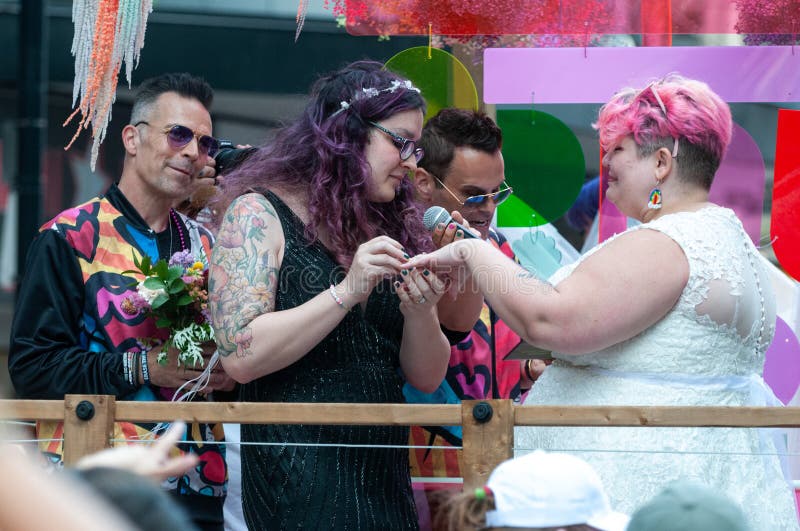 Wedding Process in Pop-up Chapel during Pride Parade Editorial Image ...