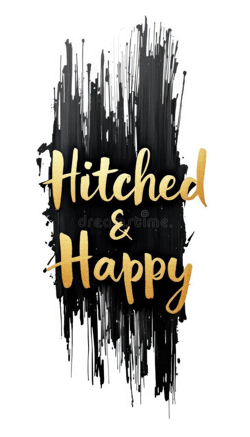 Wedding Quotes Text Design Hitched & Happy. Happy Wedding Anniversary ...