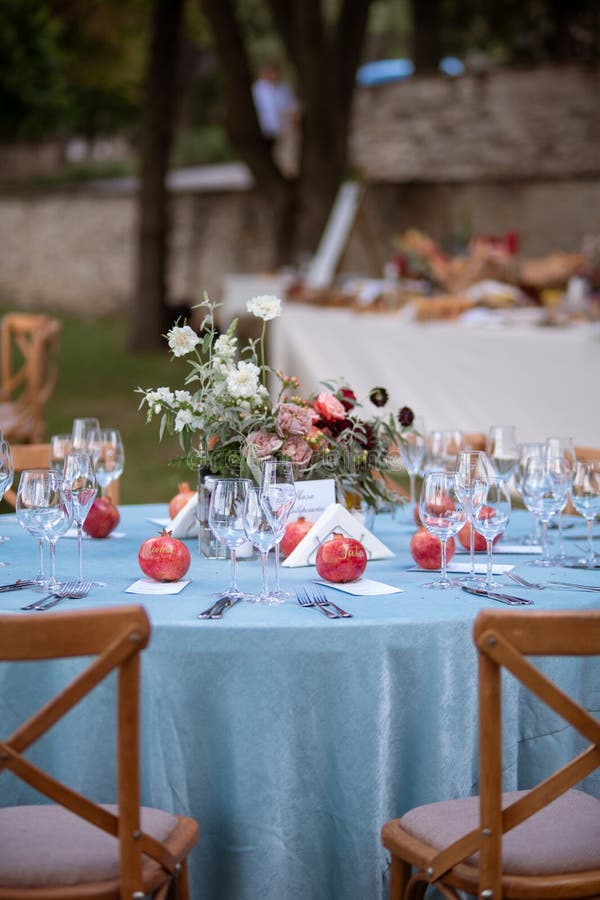 Wedding Reception Area Ready for Dinner and the Party Stock Image ...
