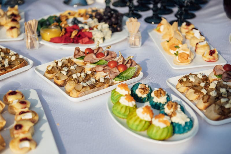 Wedding Reception. Catering for Guests Stock Photo - Image of event ...