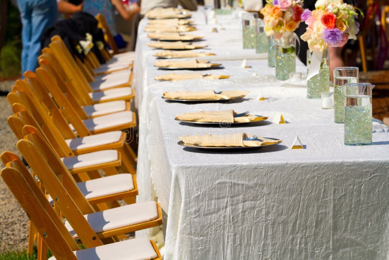 Wedding Reception Dining Table Stock Photo - Image of eating, plates ...