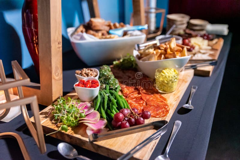 Wedding Reception Dinner Table with Delicious Meals Stock Photo - Image ...