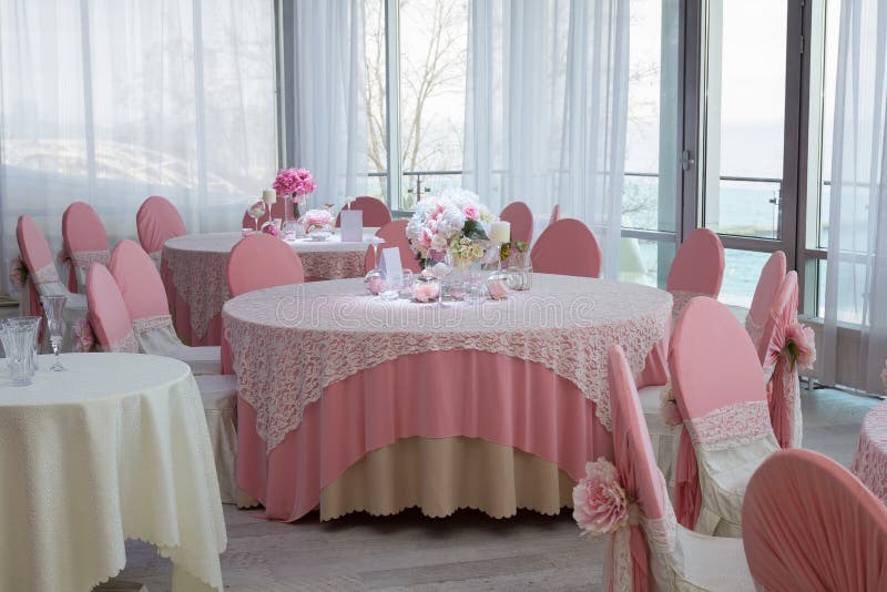 Wedding reception stock image. Image of cloth, pink, wine - 52431761