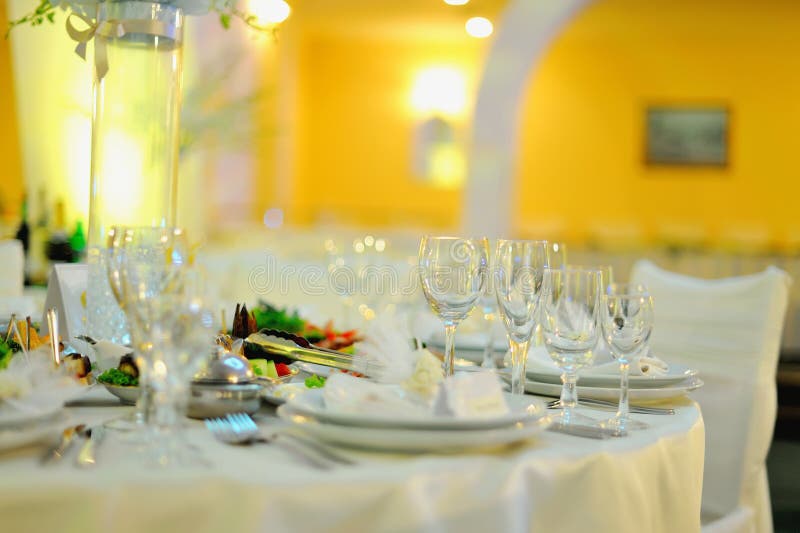 Wedding Reception in the Restaurant Stock Image - Image of setting ...