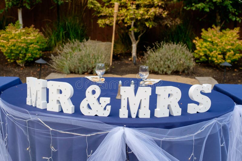 Wedding Reception Sign Decor Stock Photo - Image of events, outdoors ...
