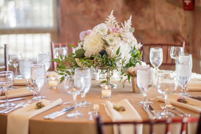 Wedding reception table stock photo. Image of meal, centerpiece - 61326908