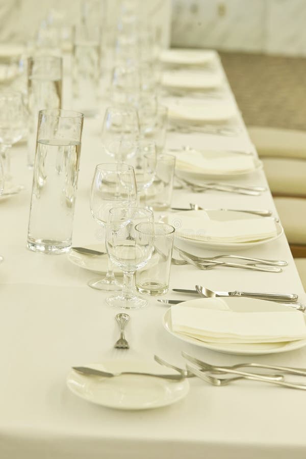 Wedding Reception Table Setting Stock Photo - Image of luxury, glass ...