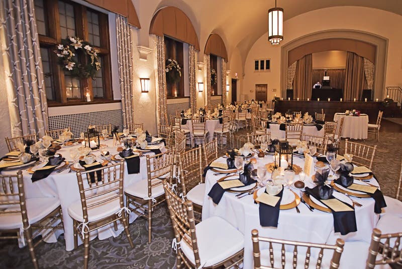 Wedding reception tables stock photo. Image of hall, chair - 13854784