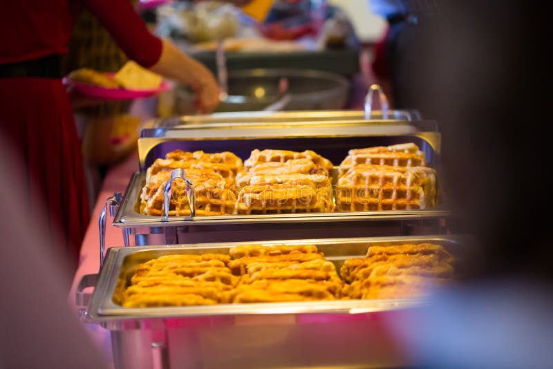 Wedding Reception Waffle Buffet Dinner Stock Photo - Image of ...