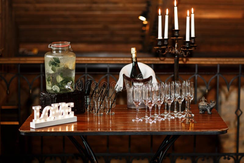 Wedding refreshment table stock photo. Image of party - 184718566