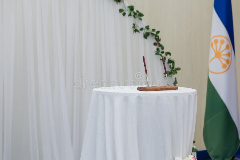 Wedding Register with Pen stock photo. Image of contract - 66437796